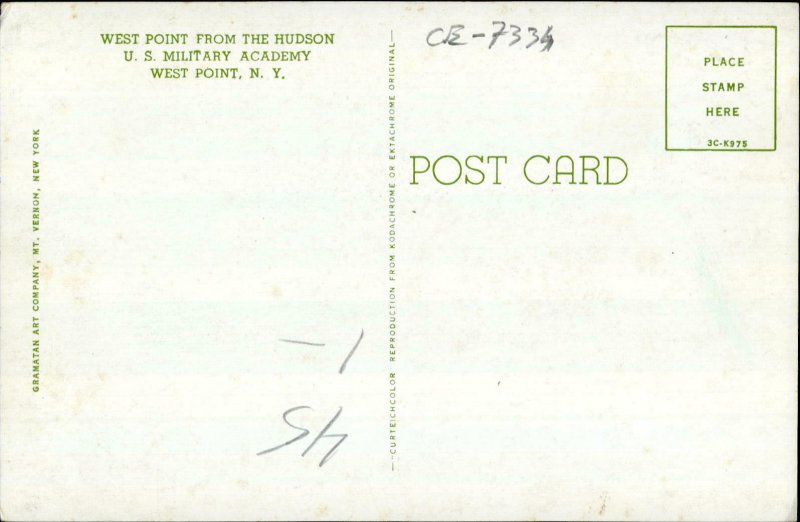 CE7334 west point from the hudson u s military academy west point new ...