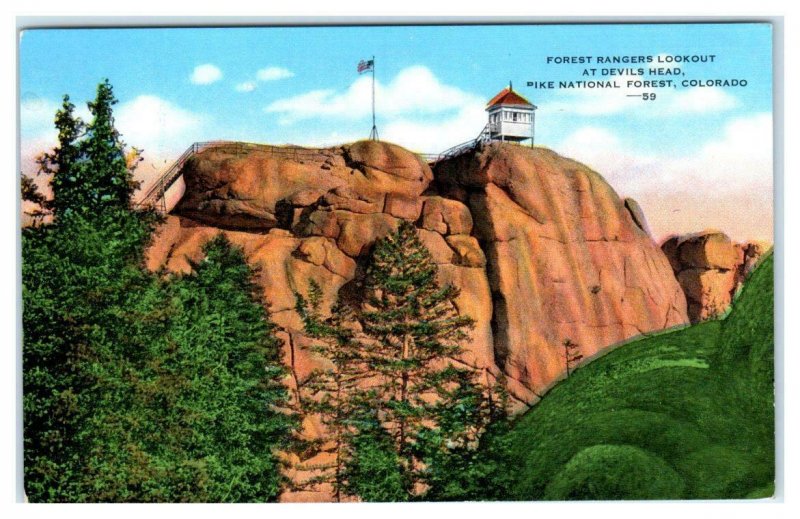 PIKE NATIONAL FOREST, CO ~ DEVILS HEAD Ranger LOOKOUT Station c1940s ...