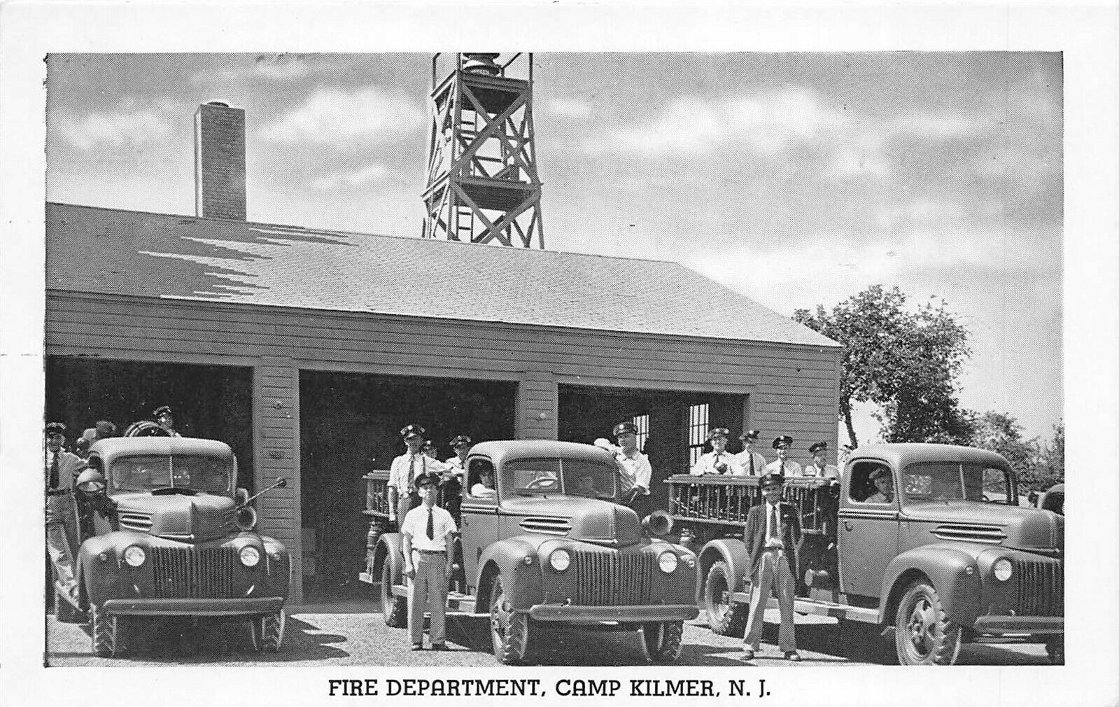 Camp Kilmer New Jersey 1940s WWII Era Postcard Fire Department | United ...
