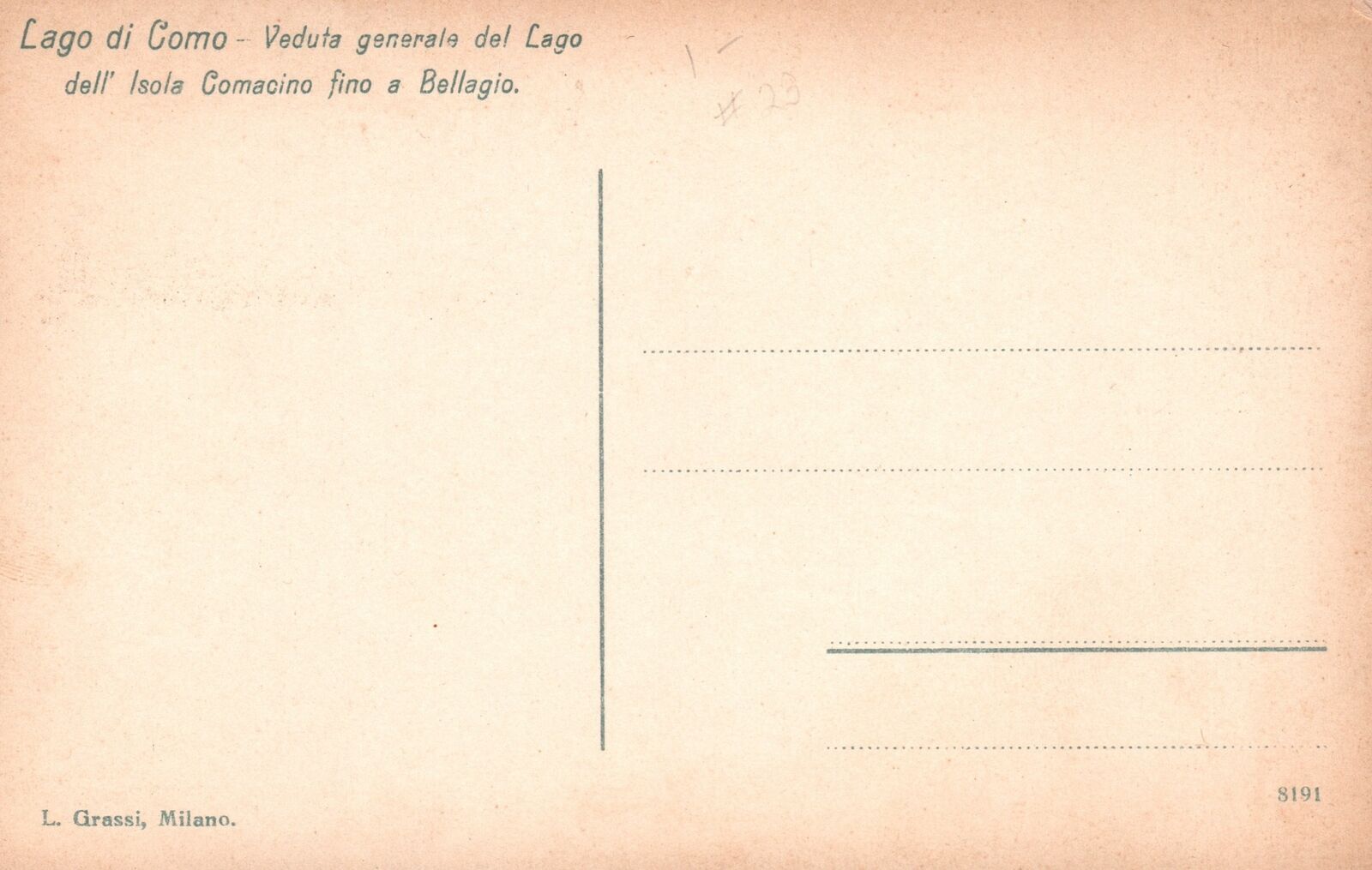 Vintage Postcard 1910's Lago Di Como Veduta Generale Del Lago Dell ...