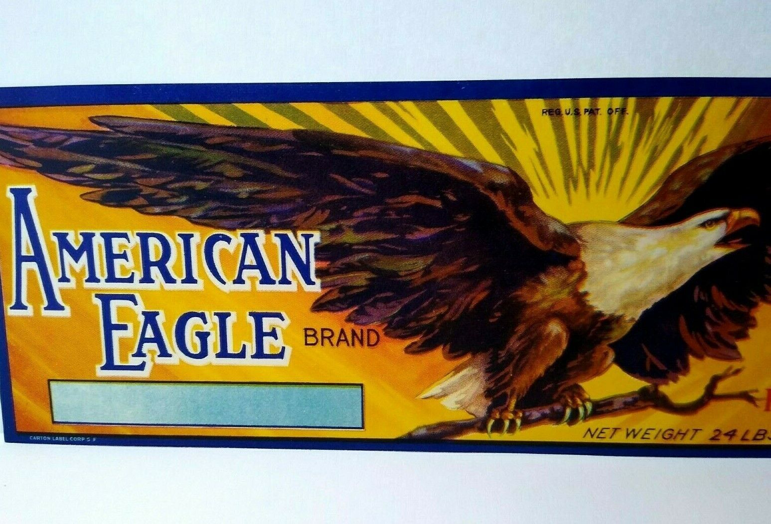 American Eagle Brand Fruit Crate Label High Flying Bird Original ...