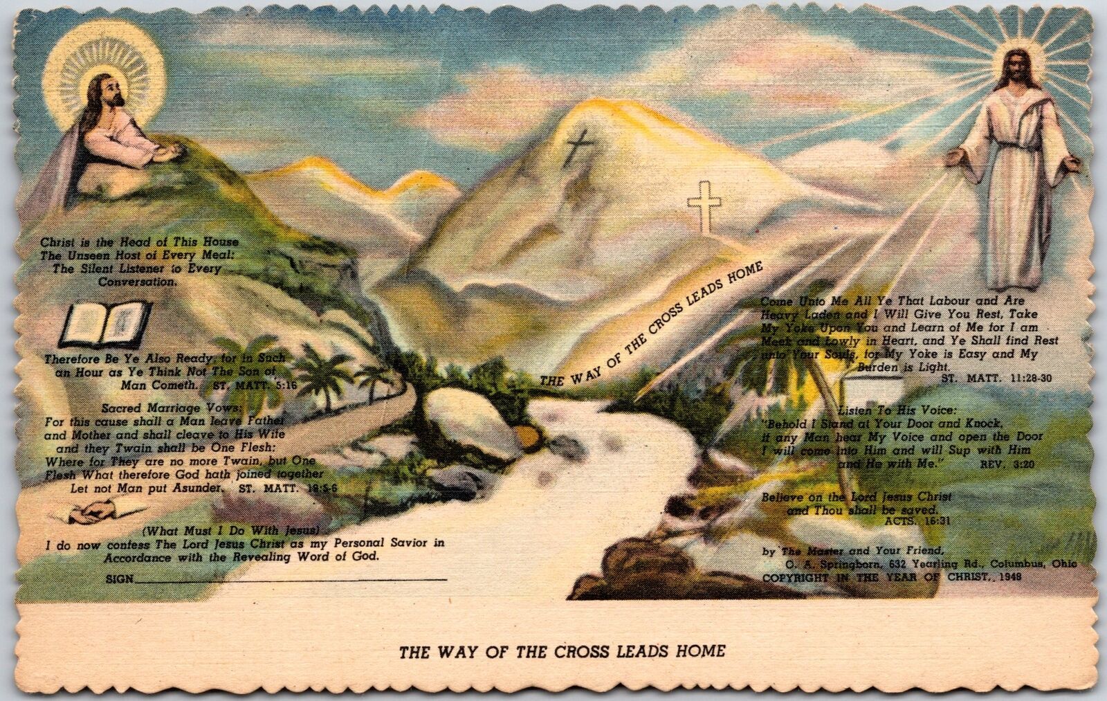 The Way Of The Cross Leads Home Religious Bible Verses Postcard | Other ...