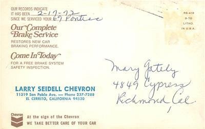 Atlas Brake Service Car Mechanic Larry Seidell Chevron El Cerrito, CA ...