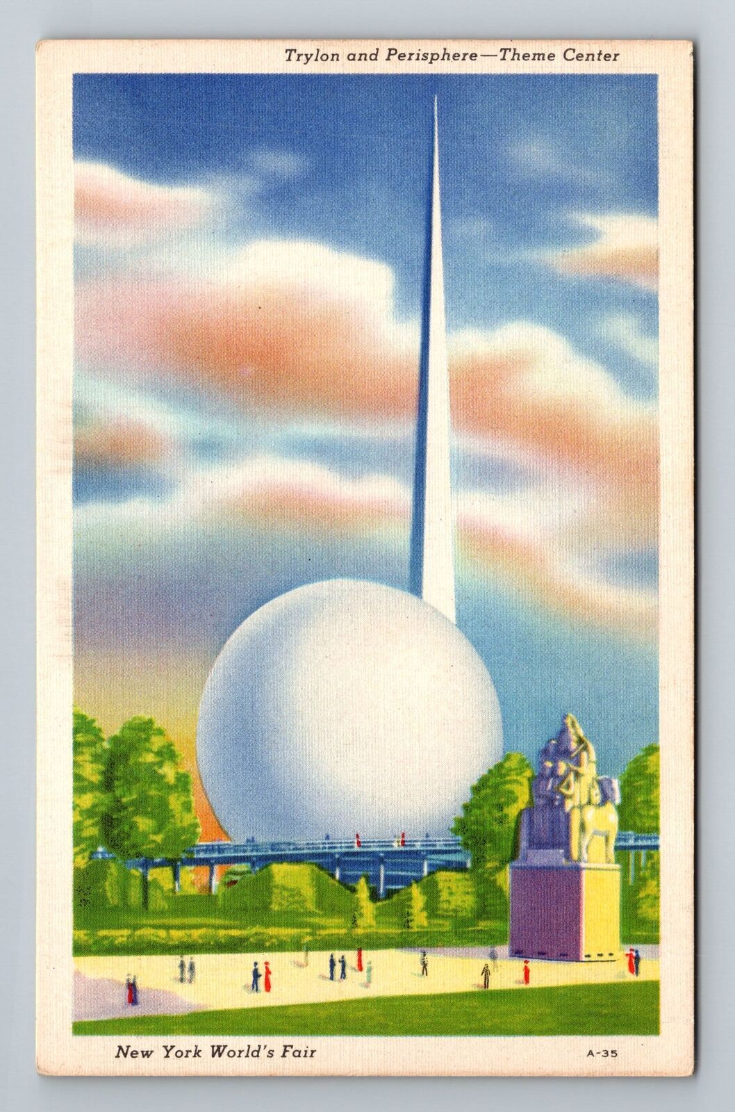 New York City-NY 1939 World's Fair Trylon Perisphere Statue Vintage ...
