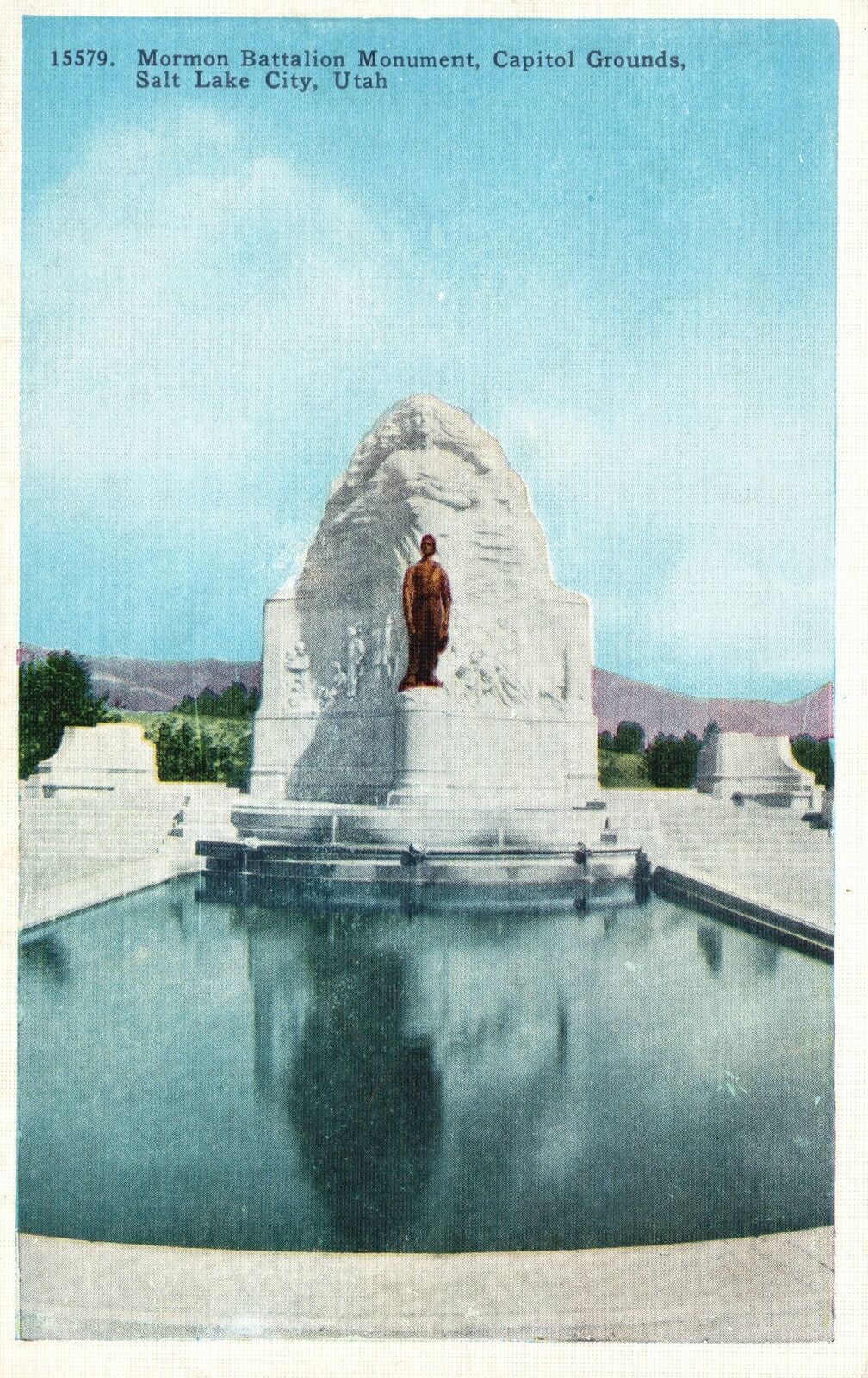 Vintage Postcard 1920's Mormon Battalion Monument Capitol Grounds Salt ...