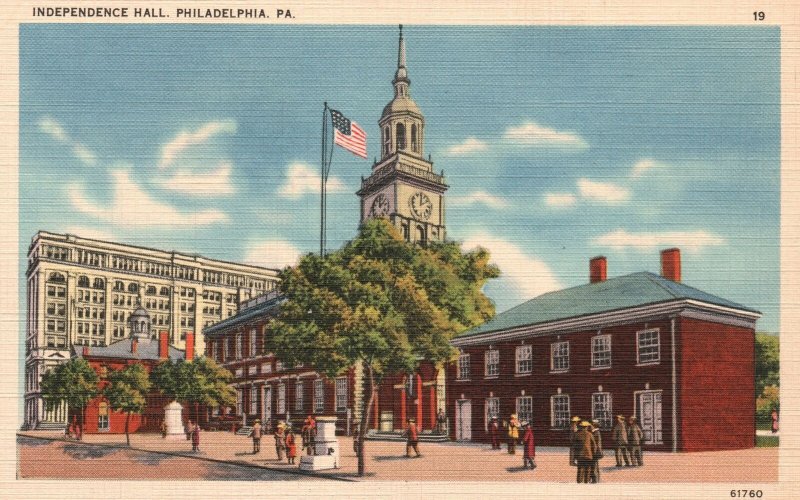 Vintage Postcard 1920's Independence Hall Building Chestnut St ...