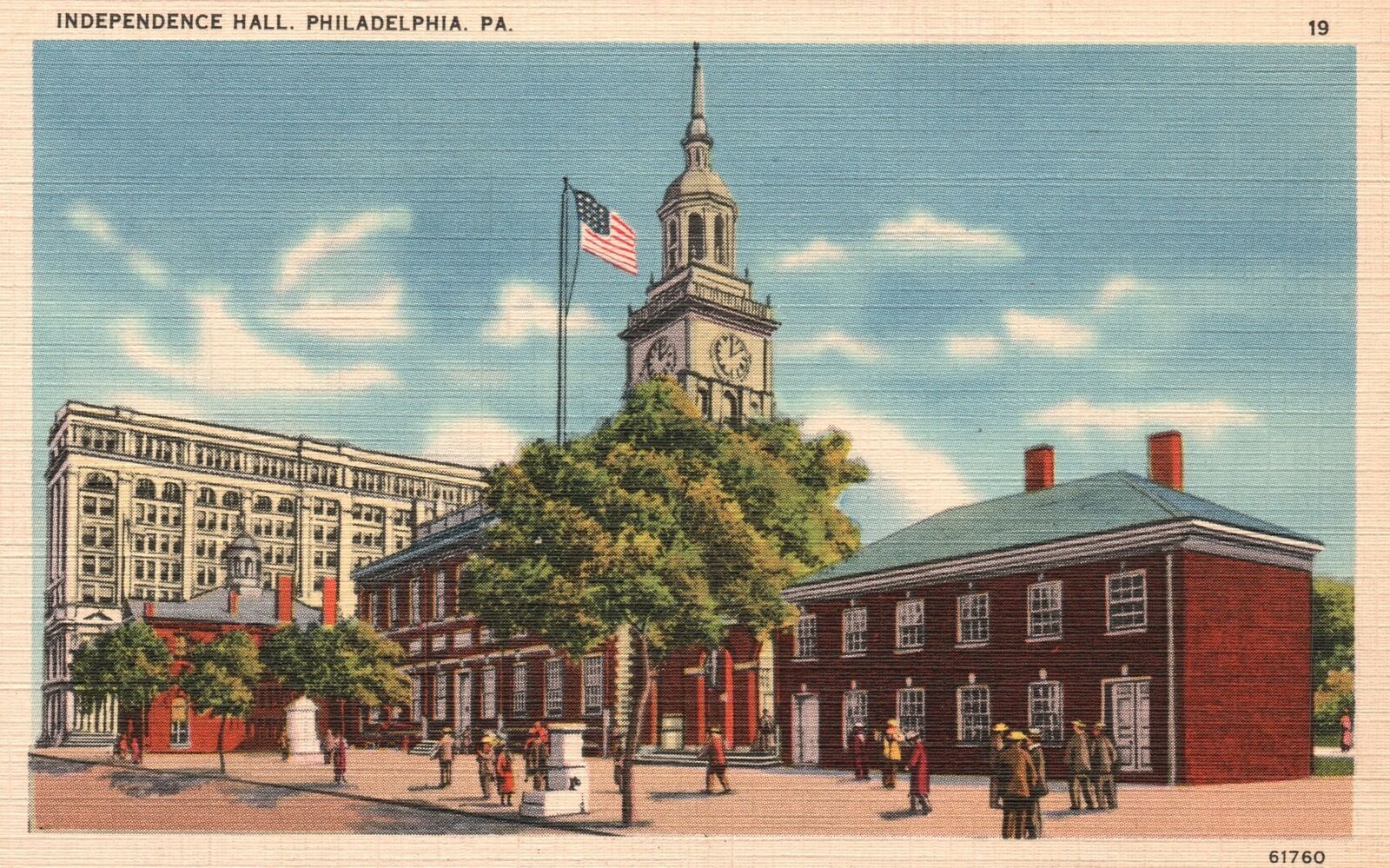 Vintage Postcard 1920's Independence Hall Building Chestnut St ...