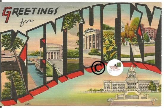 Vintage Big Letter Postcard Greetings From Kentucky Large Letter Linen ...