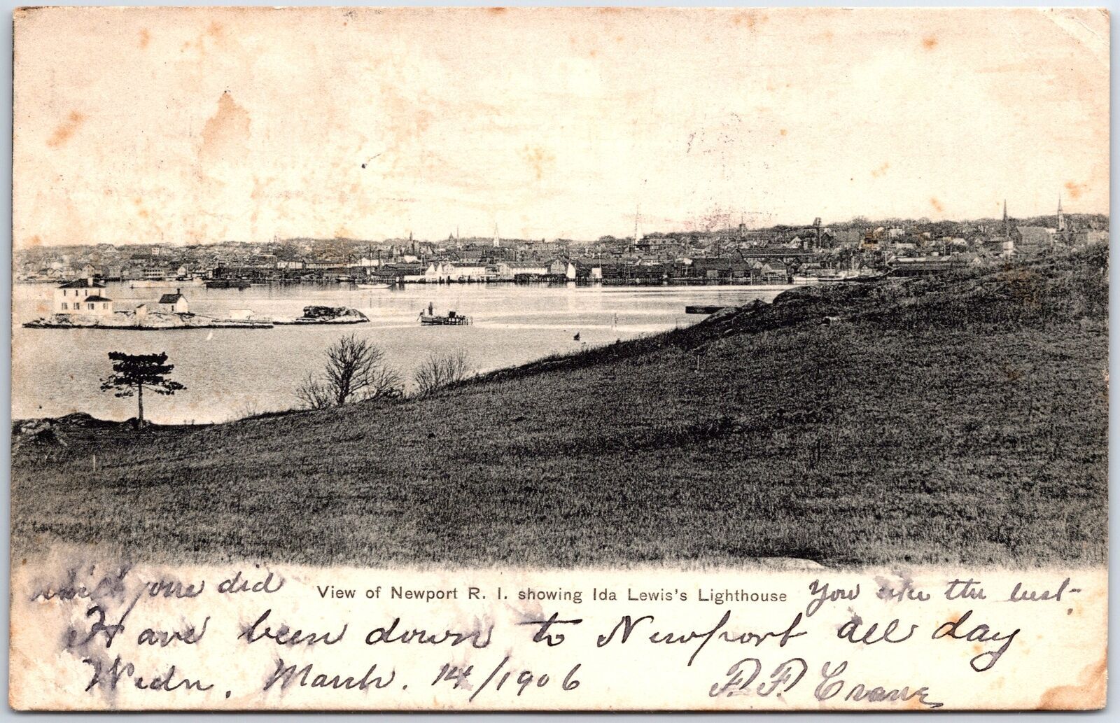 Vintage Postcard View of Newport Rhode Island Showing IDA Lewis ...