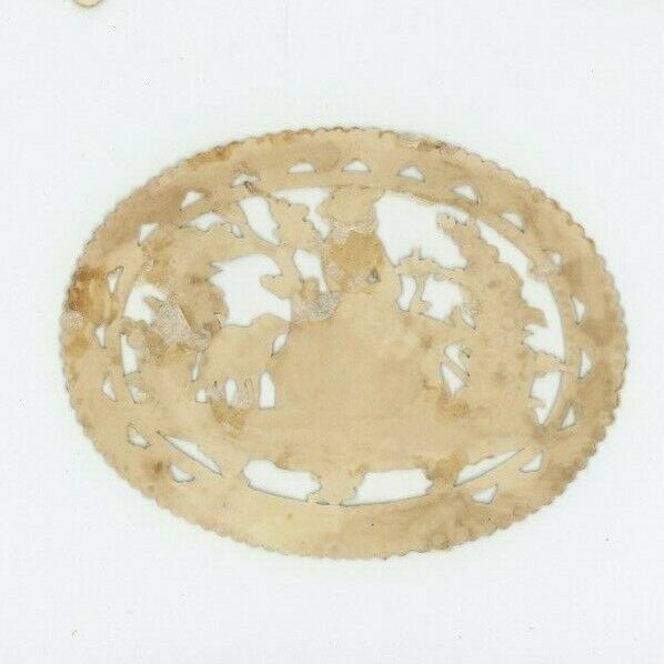 1870s-80s Die-Cut Dresden Fabric Label Little Bo Peep & Sheep Fab! P225 ...