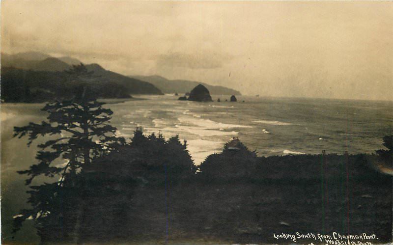 1918 CANNON BEACH OREGON Clatsop Woodfield Chapman Point RPPC postcard ...