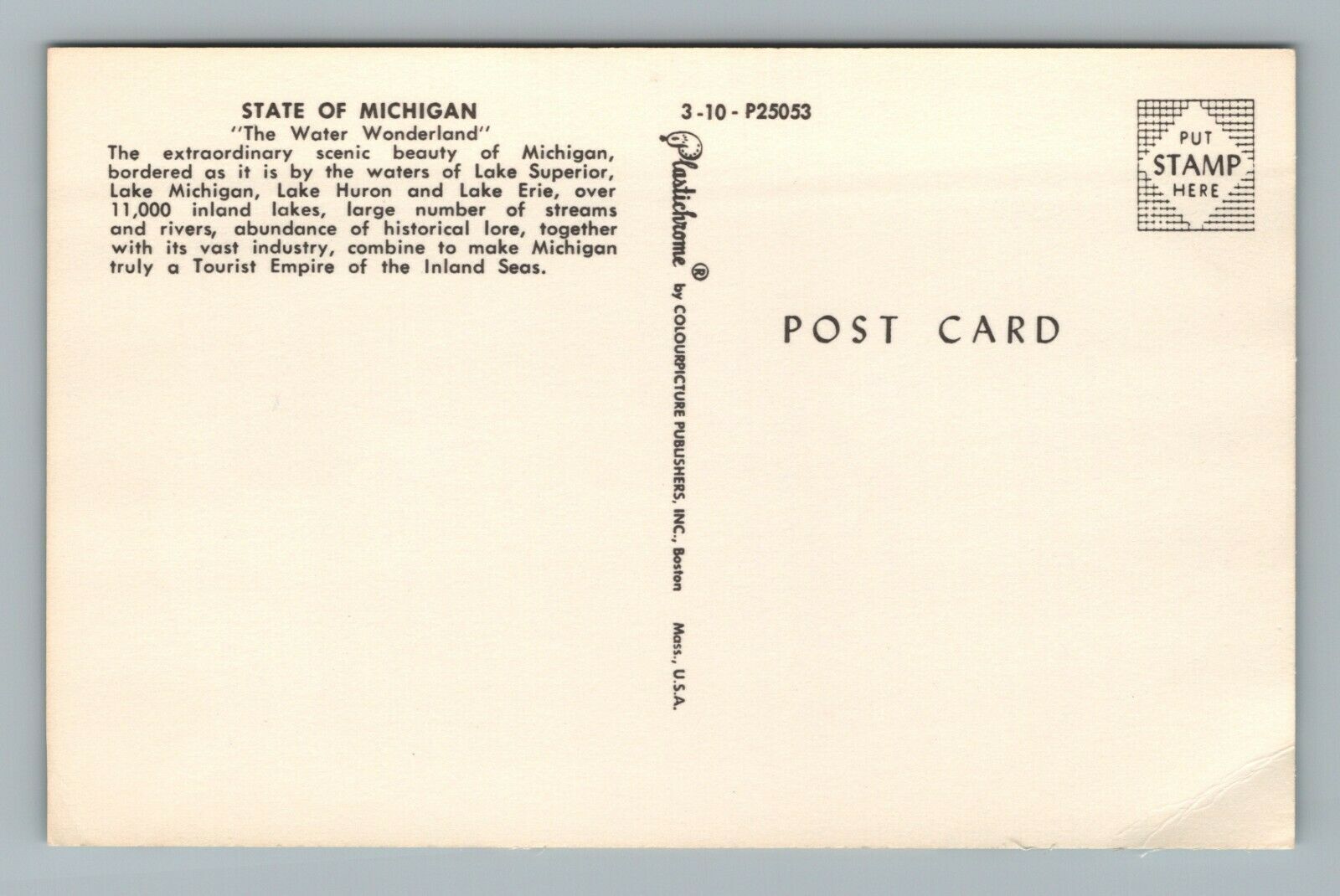 Map of the US and Michigan Vintage Postcard | United States - Michigan ...