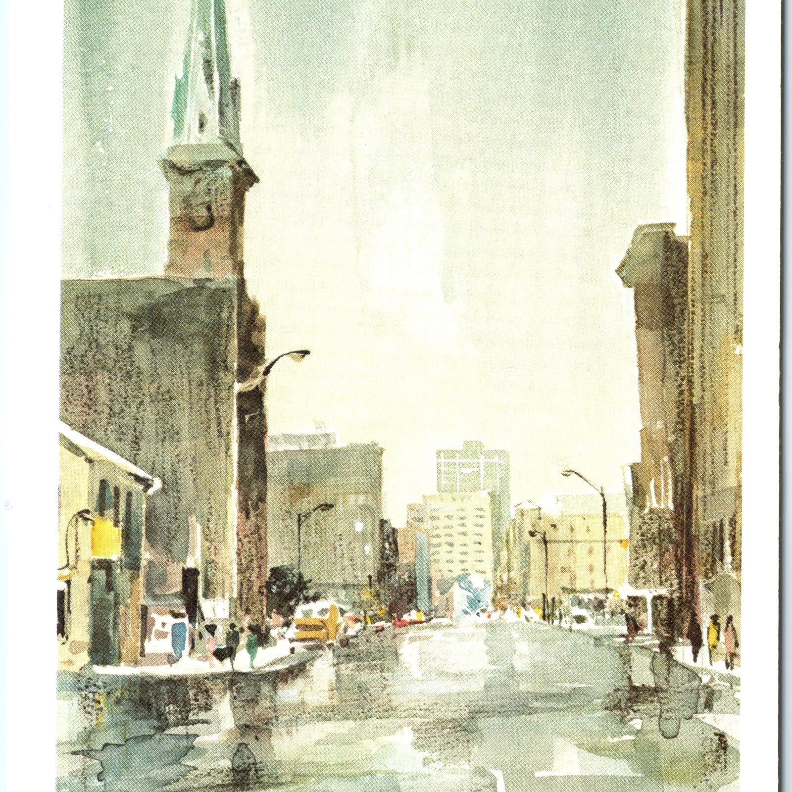 c1970s Harrisburg, PA 2nd Chestnut St North Watercolor Nick Ruggieri ...