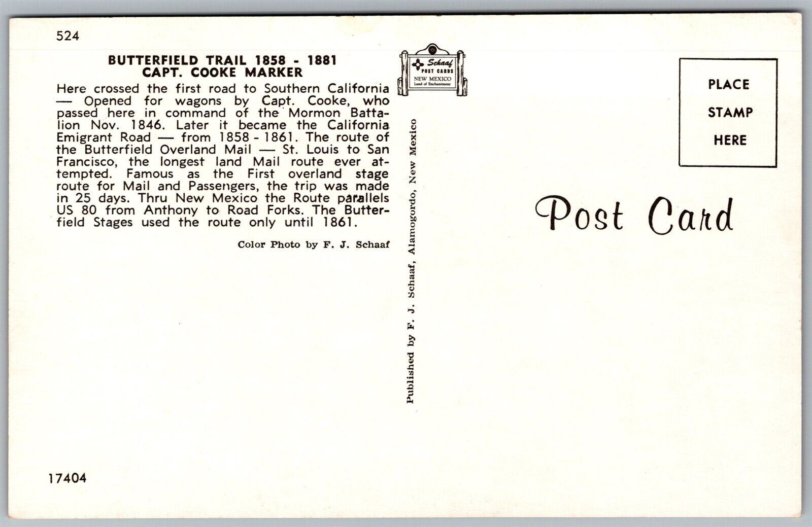 Vtg California CA Butterfield Trail Captain Cooke Marker 1970s View ...