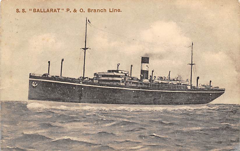S.S. Ballarat Branch Line S.S. Ballarat, P & O Steamship Company View ...