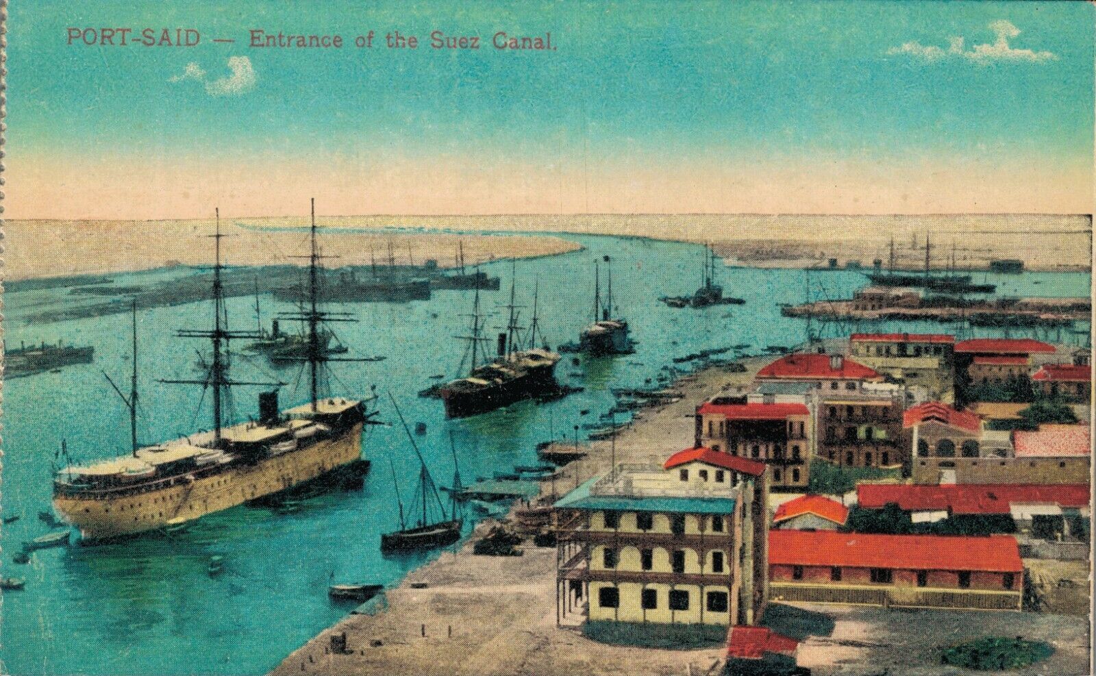 Egypt Port Said Entrance of the Suez Canal B18 | Africa - Egypt ...