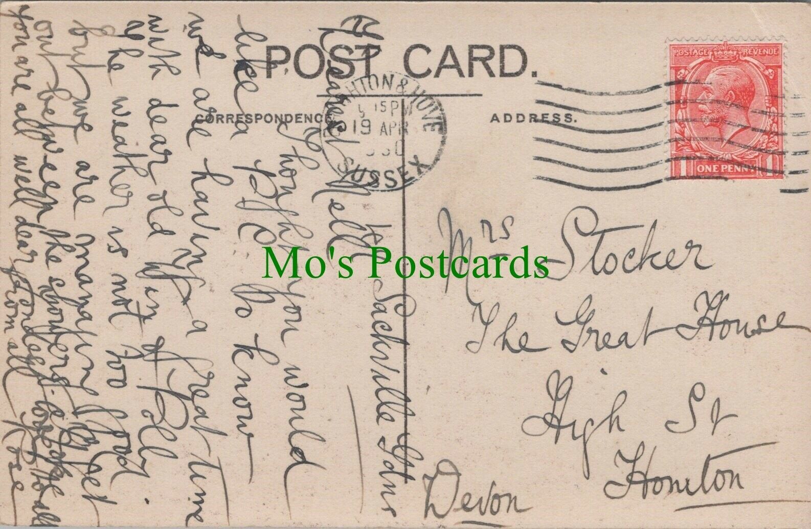 Genealogy Postcard - Stocker - The Great House, High St, Honiton, Devon ...