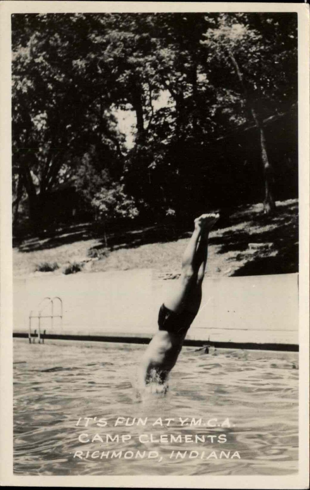 Richmond Indiana IN Diving Swimming YMCA Camp Clements Real Photo ...