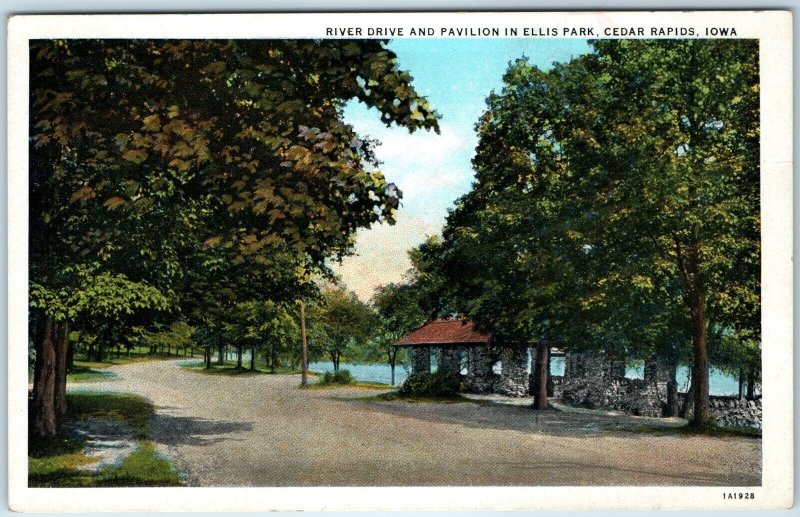 1931 Cedar Rapids IA Ellis Park River Drive Pavilion Stone Shelter ...