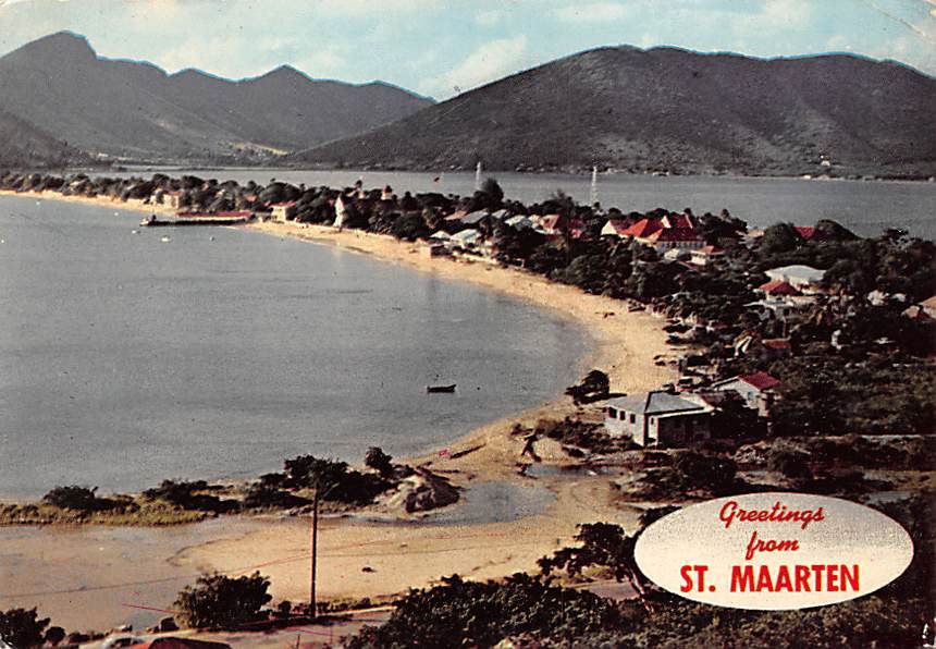 Beach island of the Caribbean Netherlands Antilles St Maarten Postcard ...