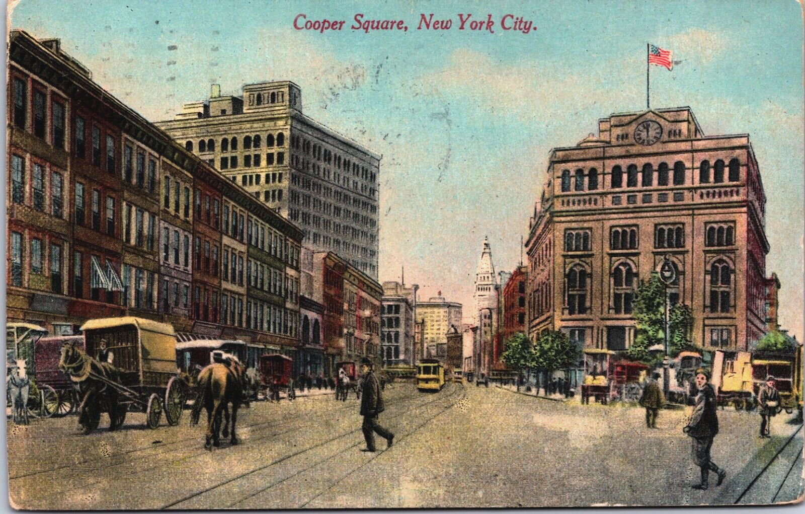 Cooper Square New York City Vintage Postcard C115 | United States - New ...