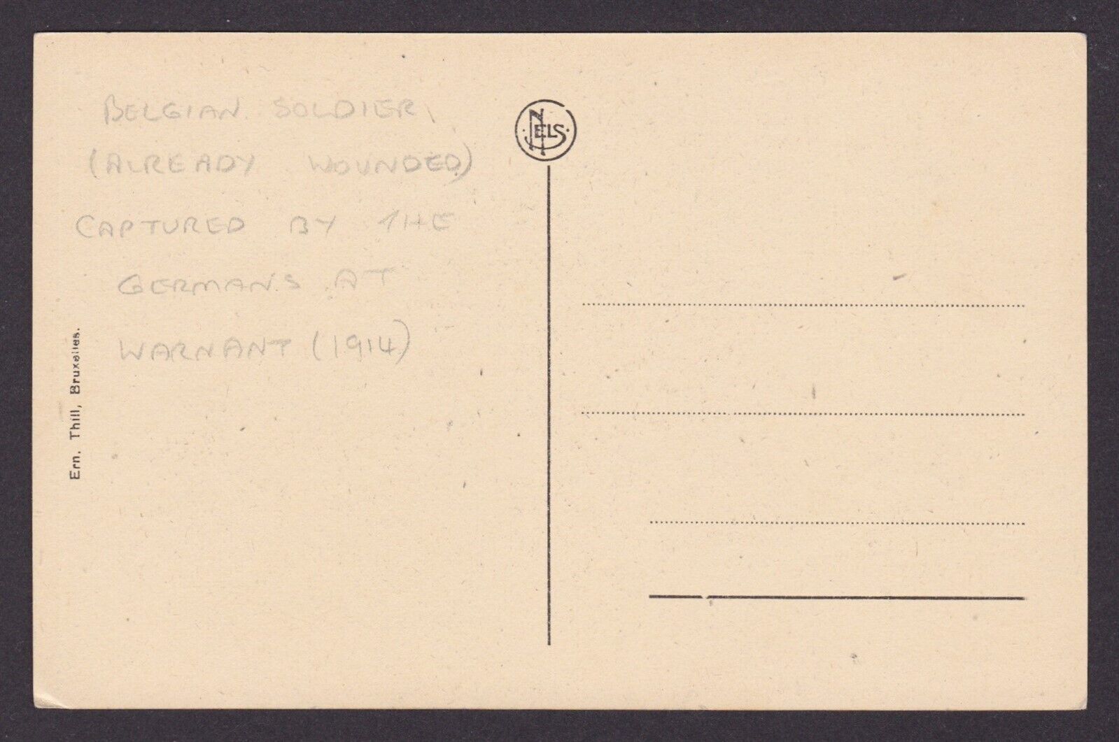 BELGIUM, Postcard, Belgian soldier captured by the Germans, WWI ...