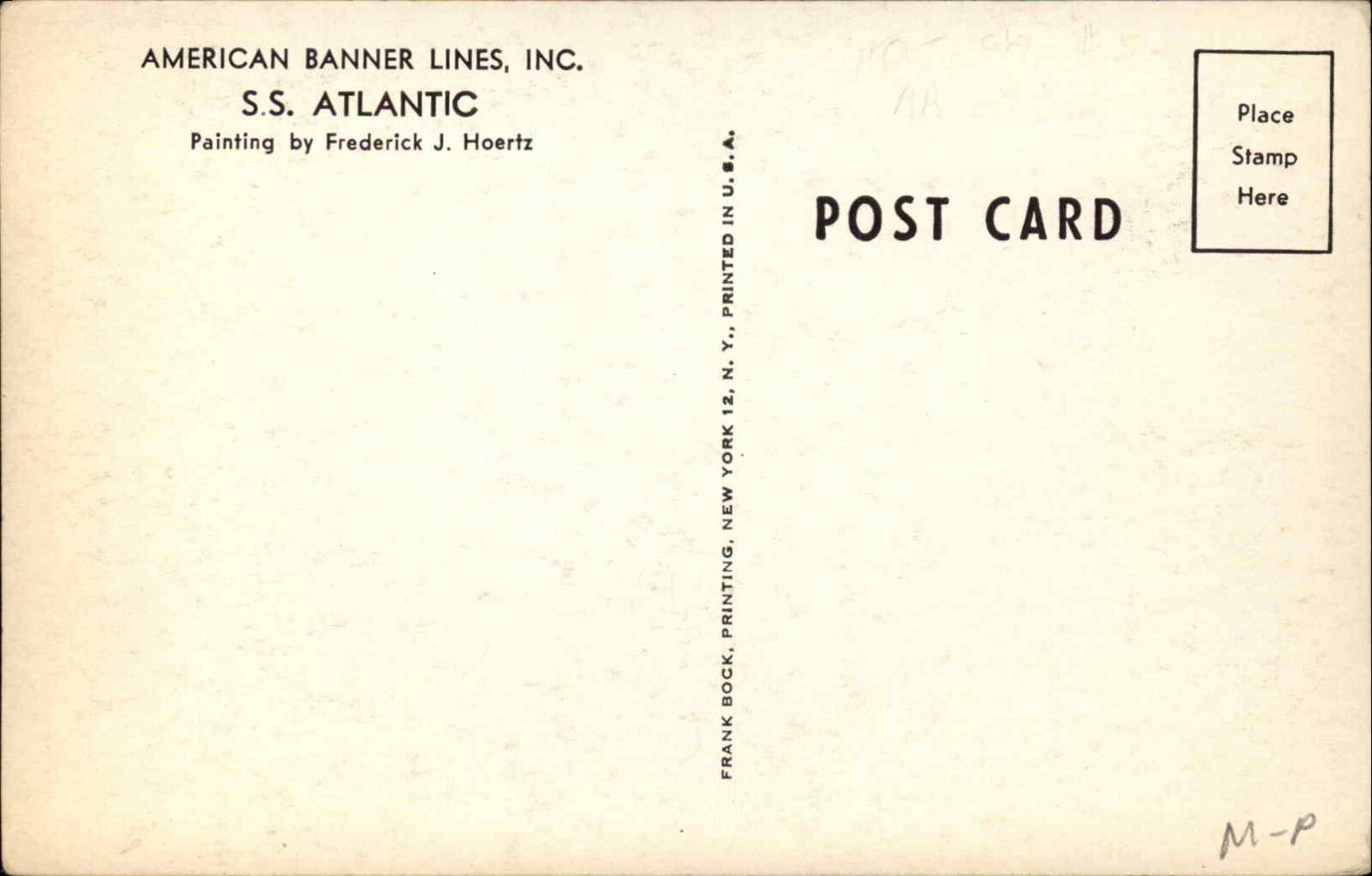 American Banner Lines Steamer Steamship S.S. Atlantic Ship Vintage ...