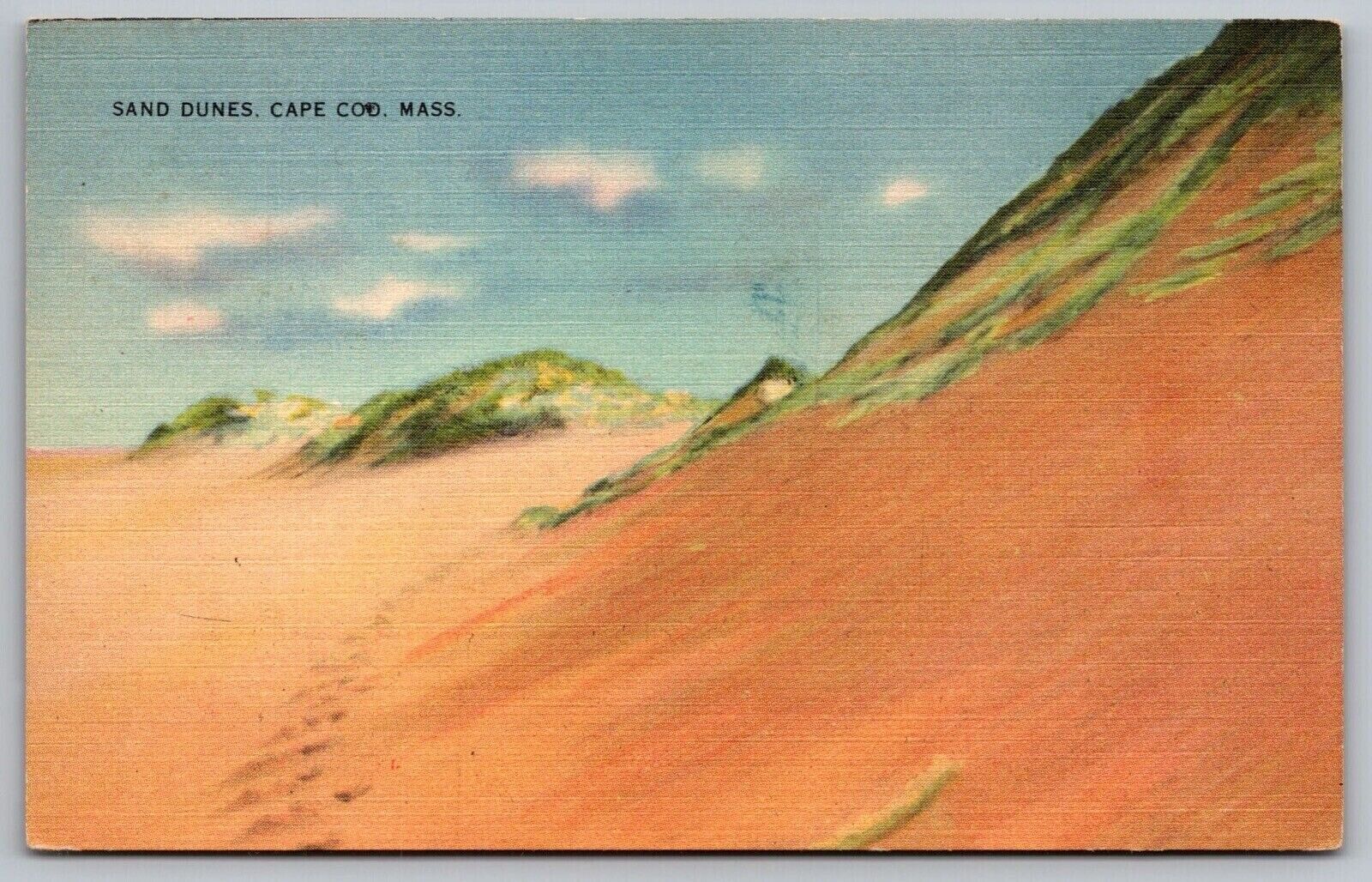 Cape Cod Massachusetts Sand Dunes Scenic Coastal Landmark Linen UNP ...