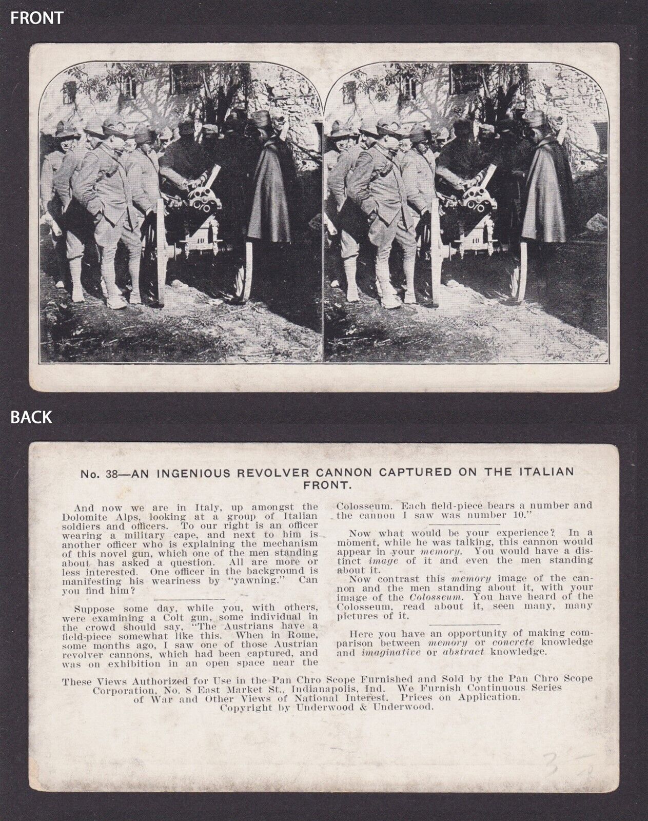 GREAT BRITAIN, Postcard, An revolver cannon, Stereophoto, WWI | Other ...