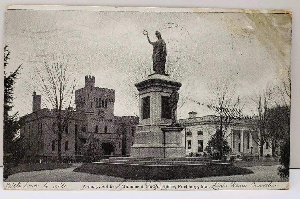 Fitchburg Mass Armory, Soldier's Monument and Post Office 1905 to NH ...