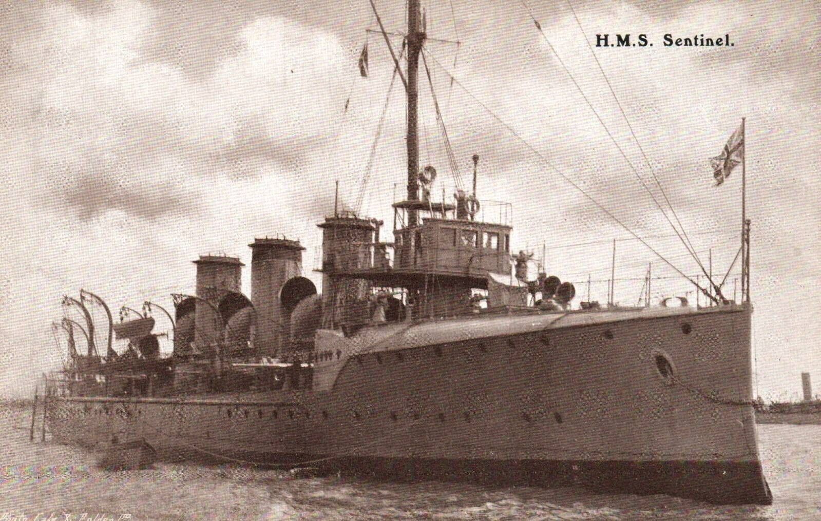 British Royal Navy HMS Sentinel RPPC WWI Vintage Postcard c.1910 ...