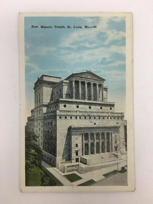 Fred Harvey Masonic Temple Postcard St. Louis MO Freemasonry Scottish ...