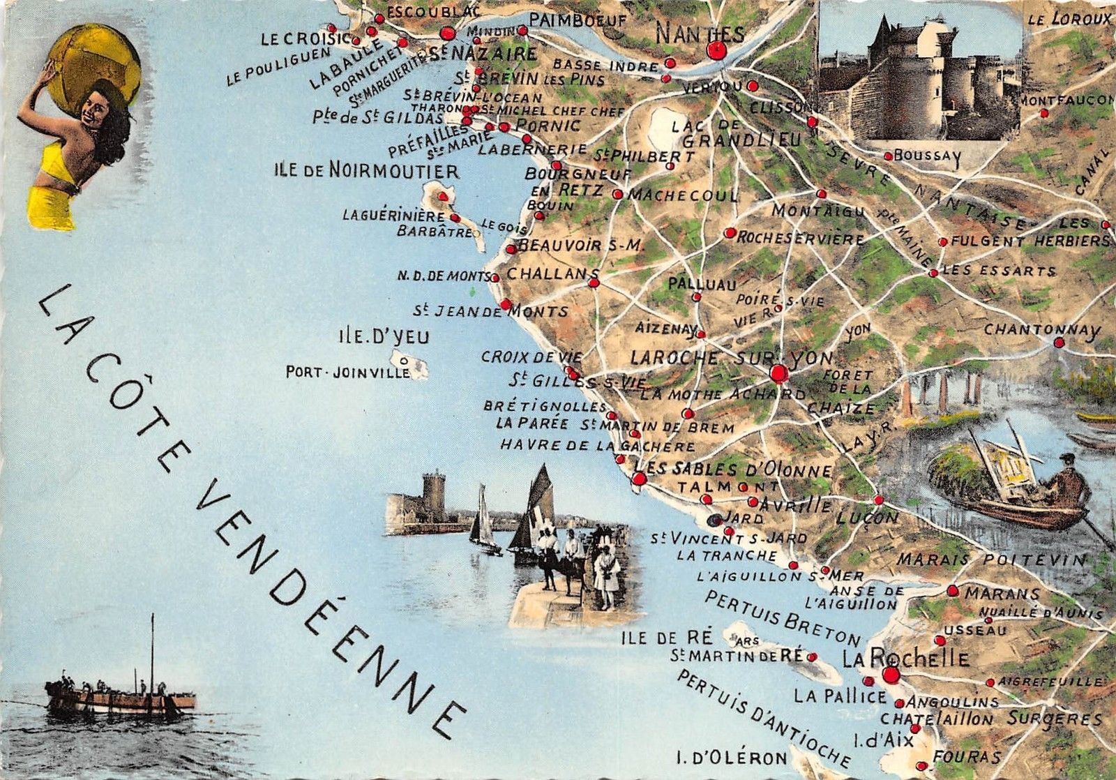 BR42827 la cote Vendeenne Map cartes geographiques france | Europe ...