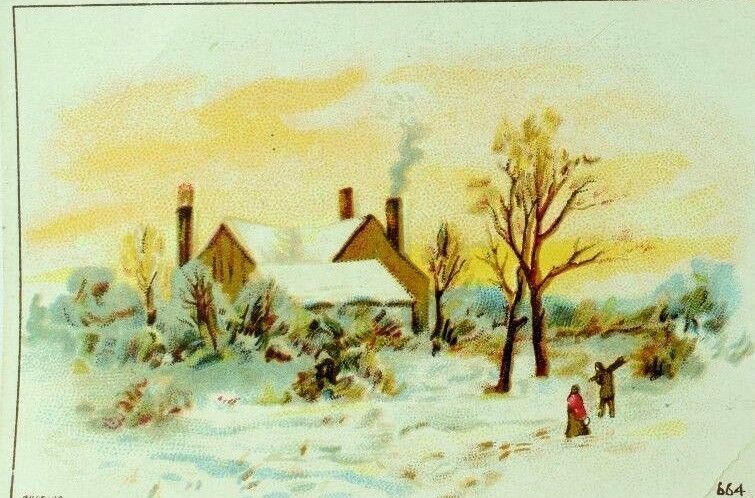 John R. Green Fine Candies, Bon-Bons, Boston Lovely Winter Scene Trade ...