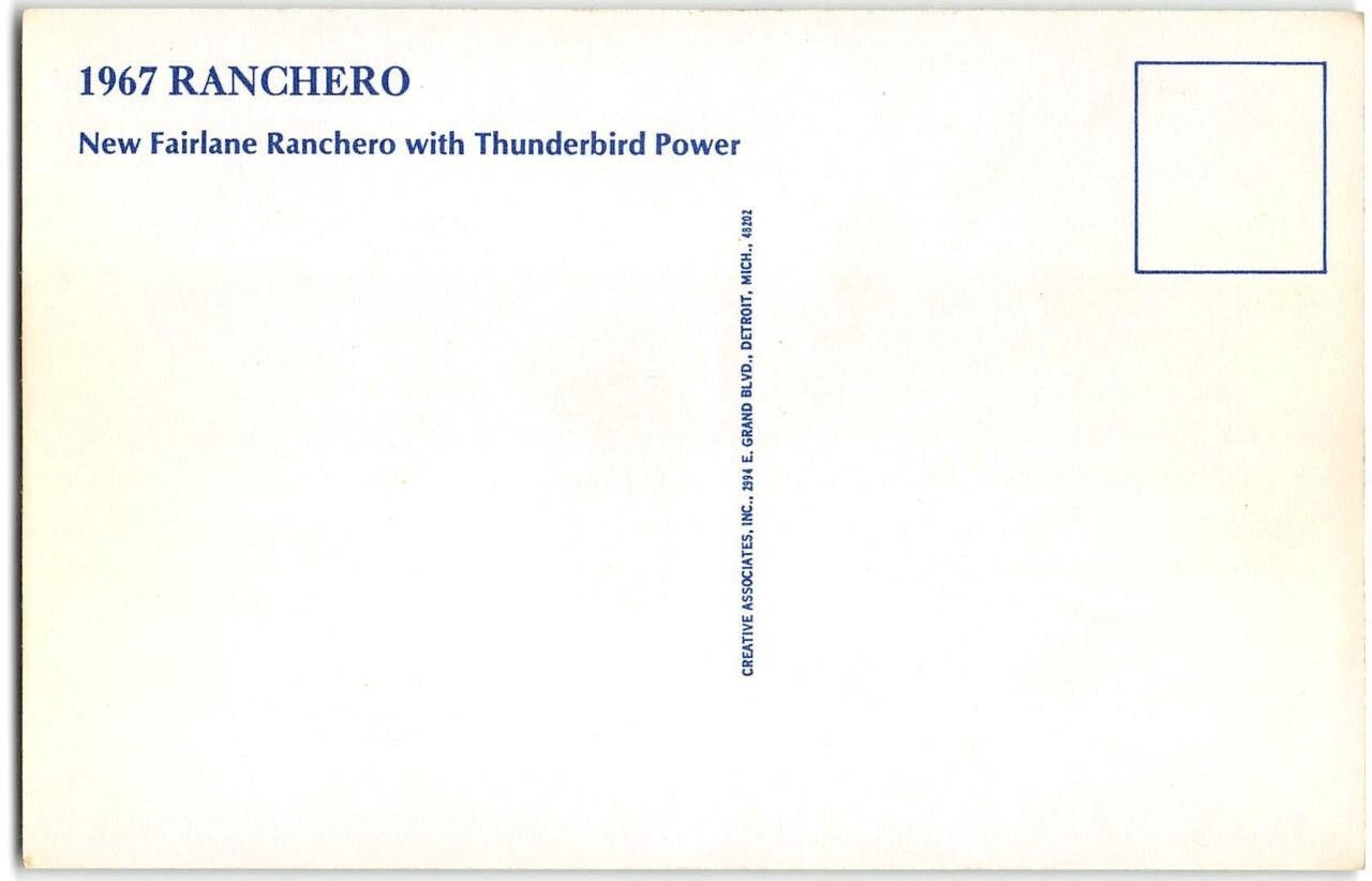 1967 FORD RANCHERO Fairlane Thunderbird Classic Car Advertising Vintage ...