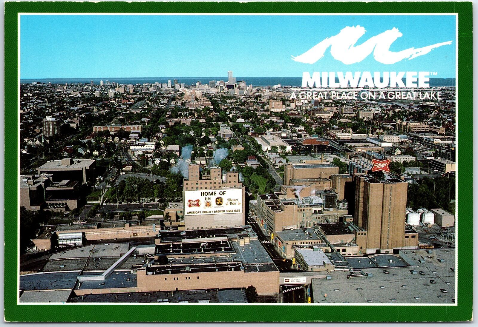 Vintage Continental Size Postcard Bird's EYE View of Milwaukee ...