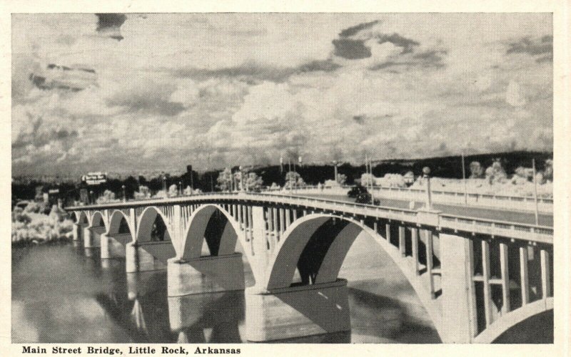 Vintage Postcard 1940 Main Street Bridge Little Rock Arkansas AR Pub ...