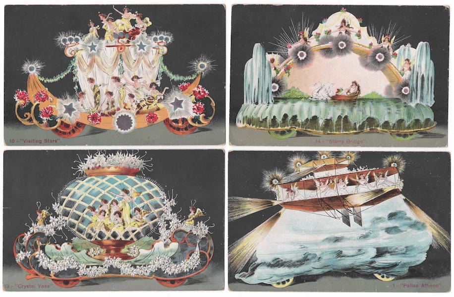 Eight Postcards Priests of Dallas Parade Floats in Kansas City ...