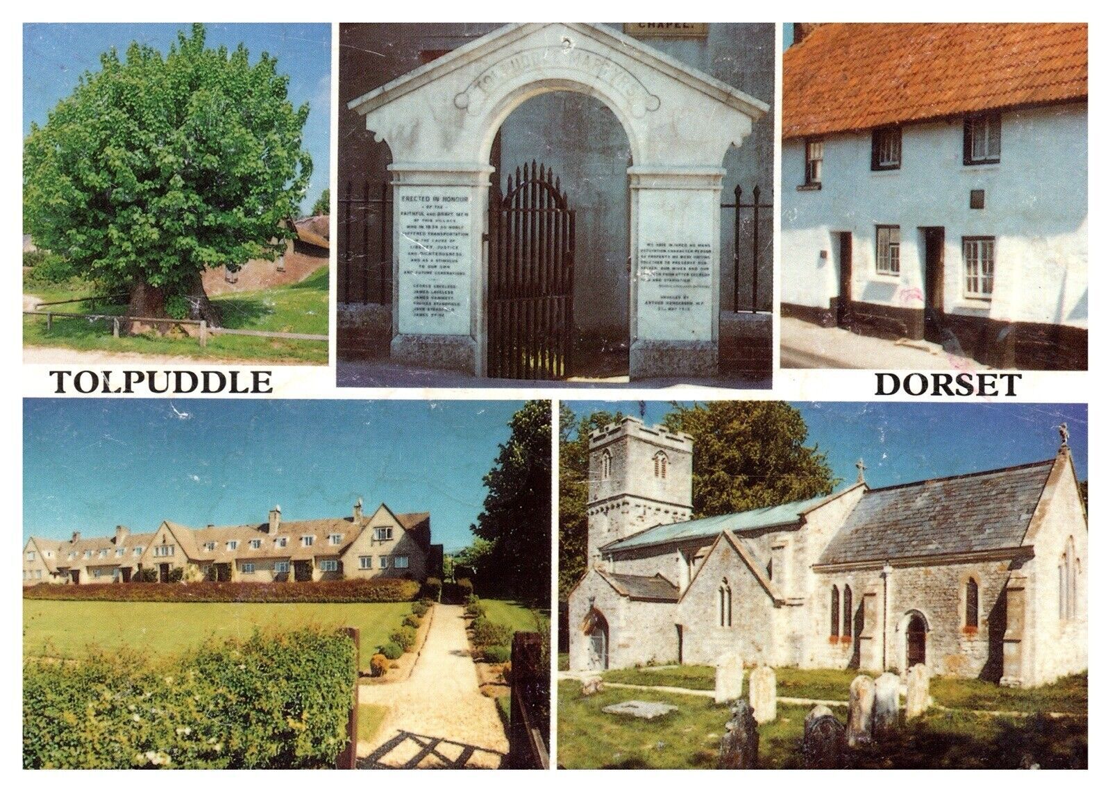 Tolpuddle Dorset England Multi View Scenic Landmarks Chrome UNP ...