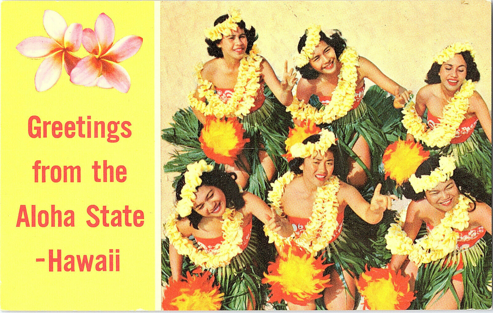 Greetings From The Aloha State Hawaii Hula Girls Postcard Standard View ...