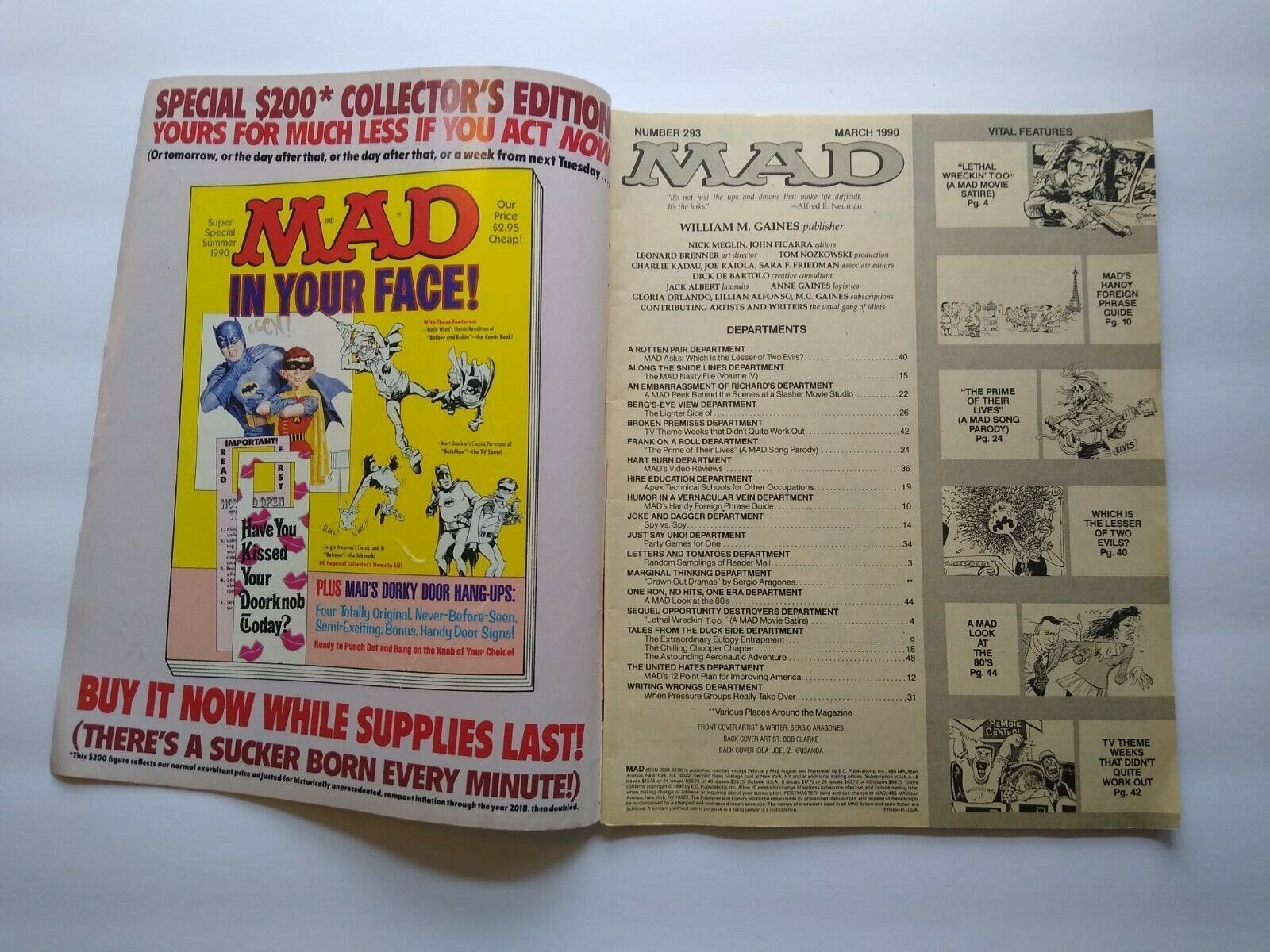 MAD Magazine March 1990 No 293 Lethal Weapon Movie Satire Parody Mel ...