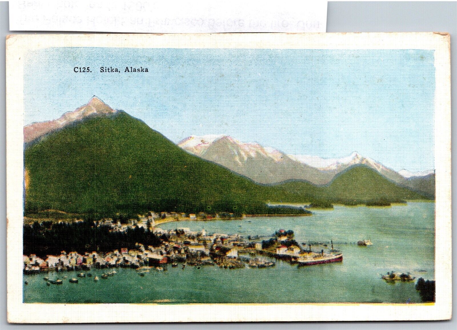 Vtg Sitka Alaska Scenic Village Mountain Landscape Fishing 1930s View ...