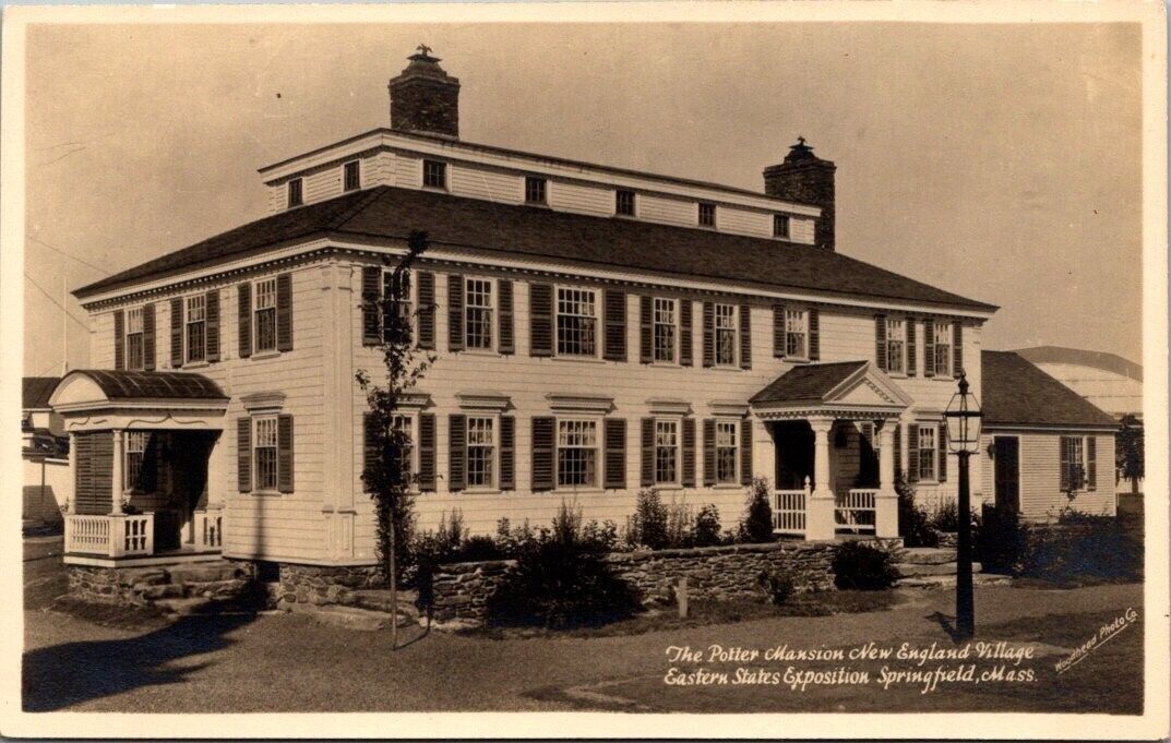 Vintage Springfield, Massachusetts Ma Postcard - RPPC - Potter Mansion ...