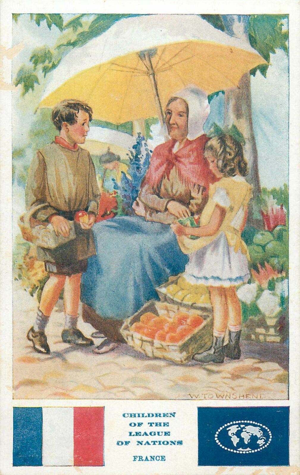 Raphael Tuck Children of the League of Nations France Artist Signed ...