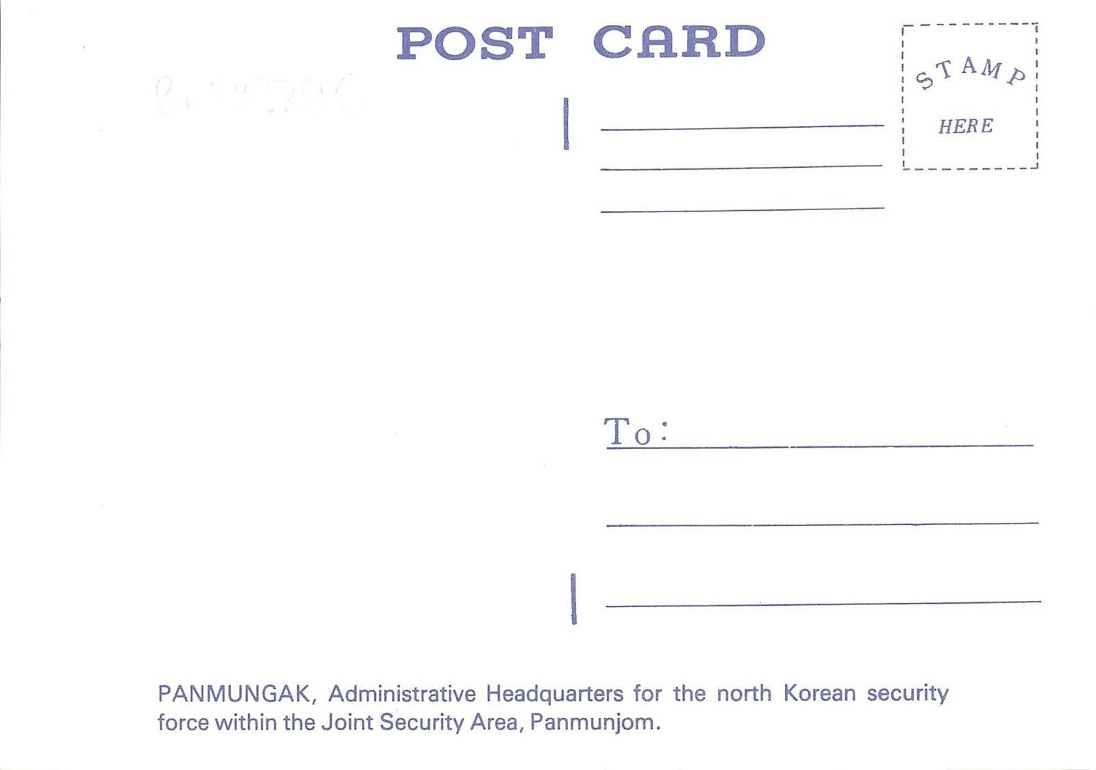 BR99296 panmungak administrative headquarters for south korea panmunjom ...