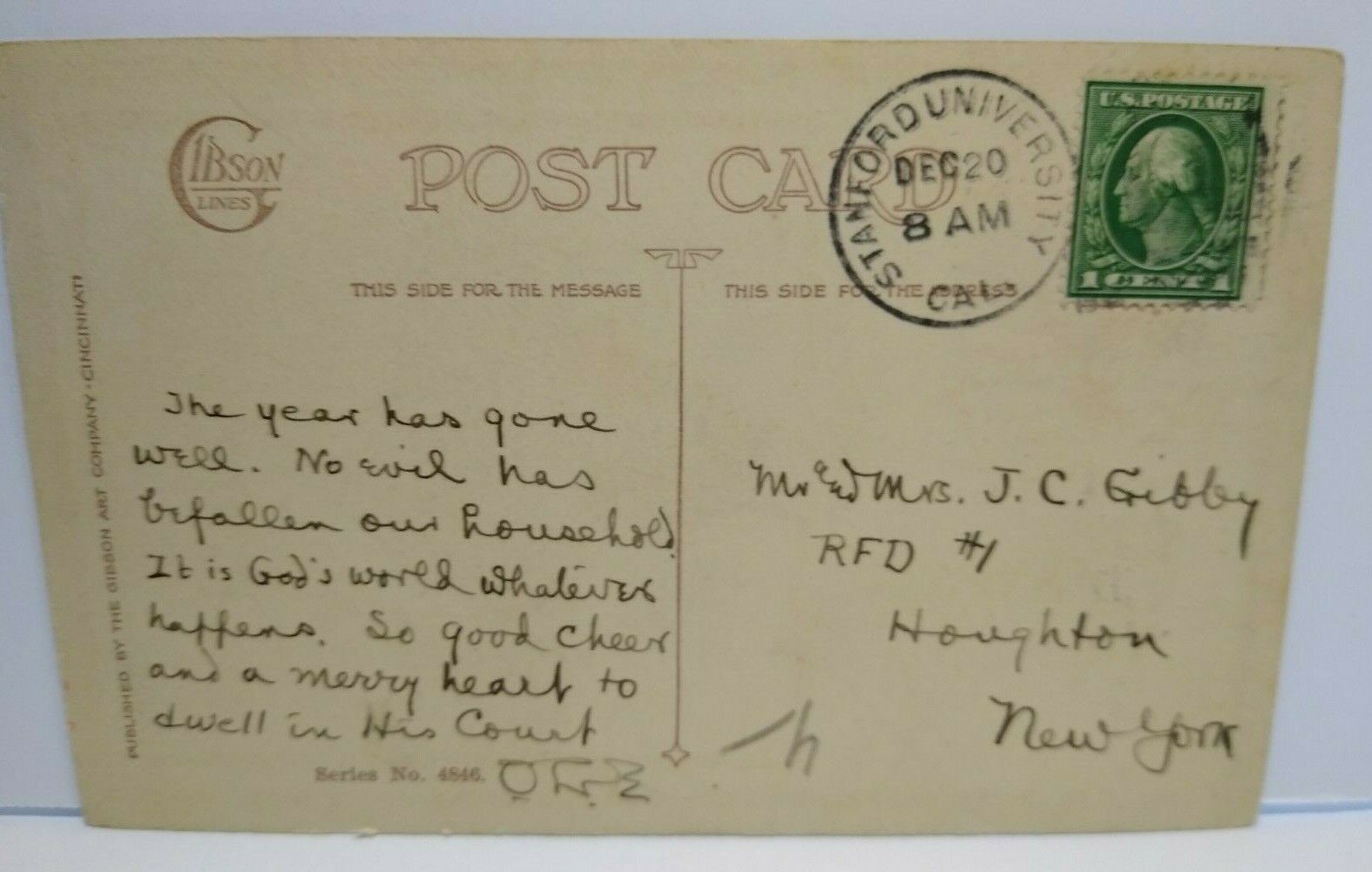 Vintage Christmas Postcard Santa Grid Design Original Gibson Series ...