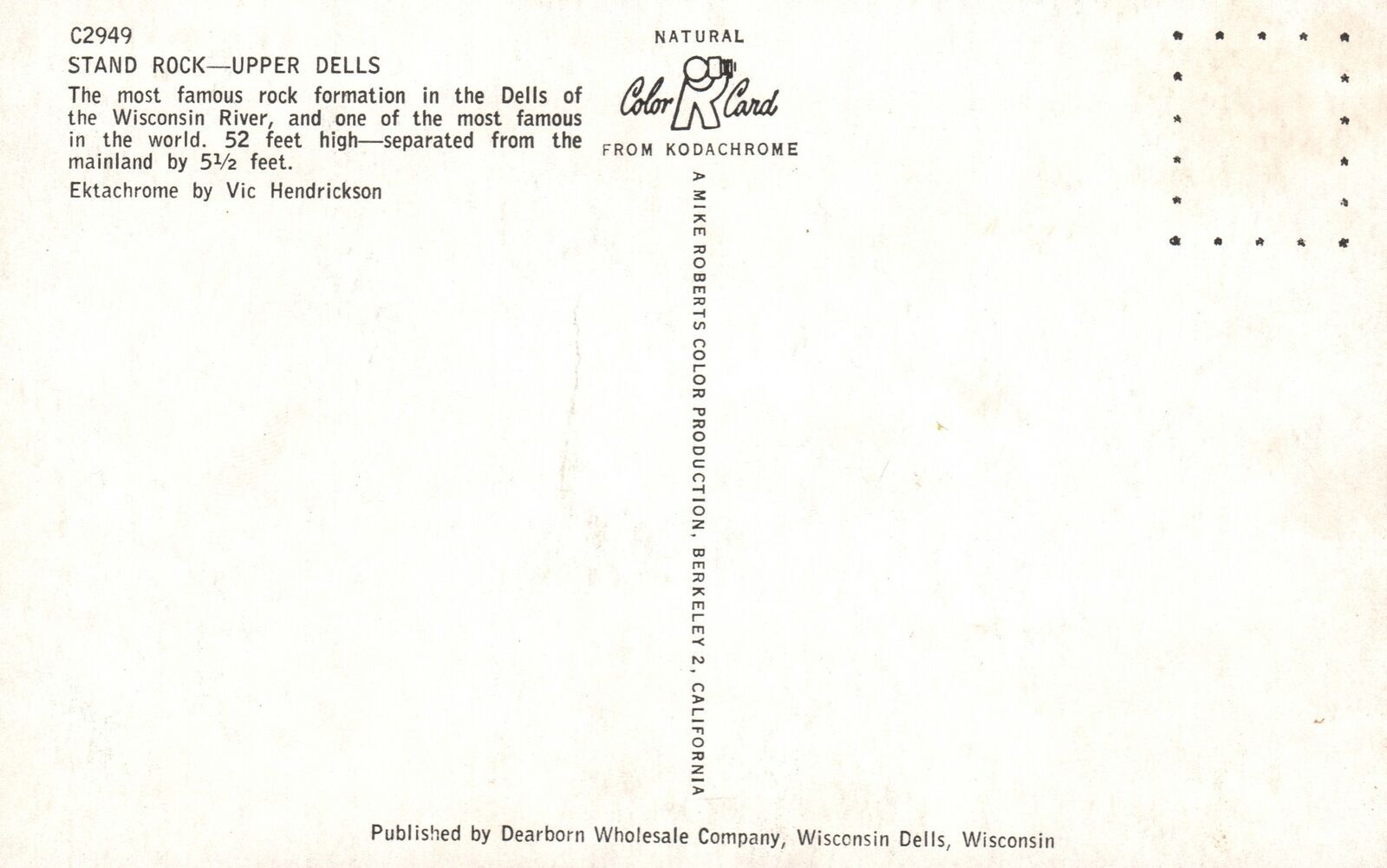 Vintage Postcard Stand Rock Upper Falls Most Famous Rock Formation ...