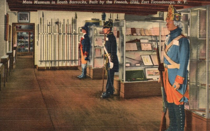 Vintage Postcard Main Museum South Barracks Guards Fort Ticonderoga New ...