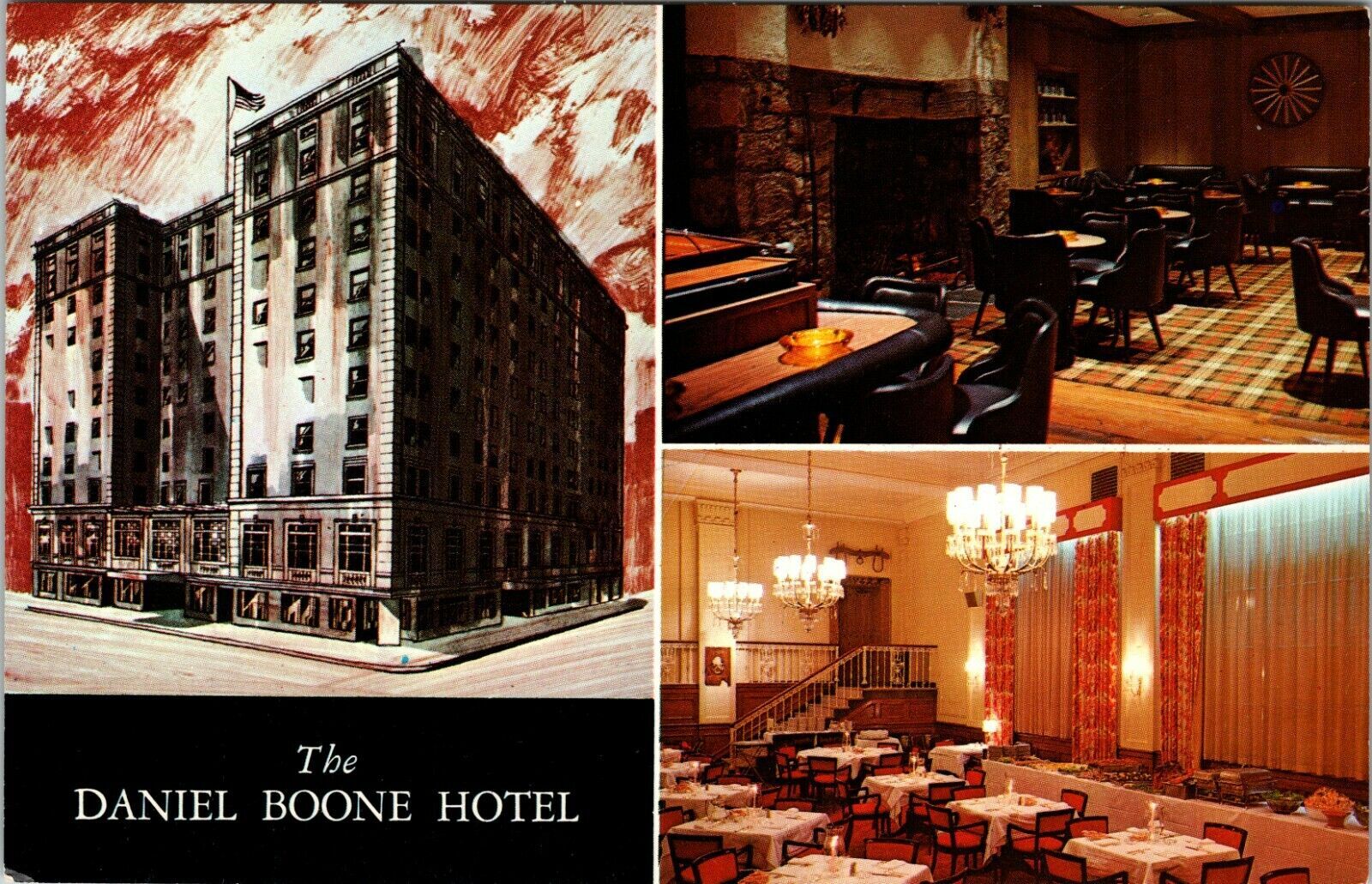 Daniel Boone Hotel Charleston West Virginia Postcard Interior Dining ...
