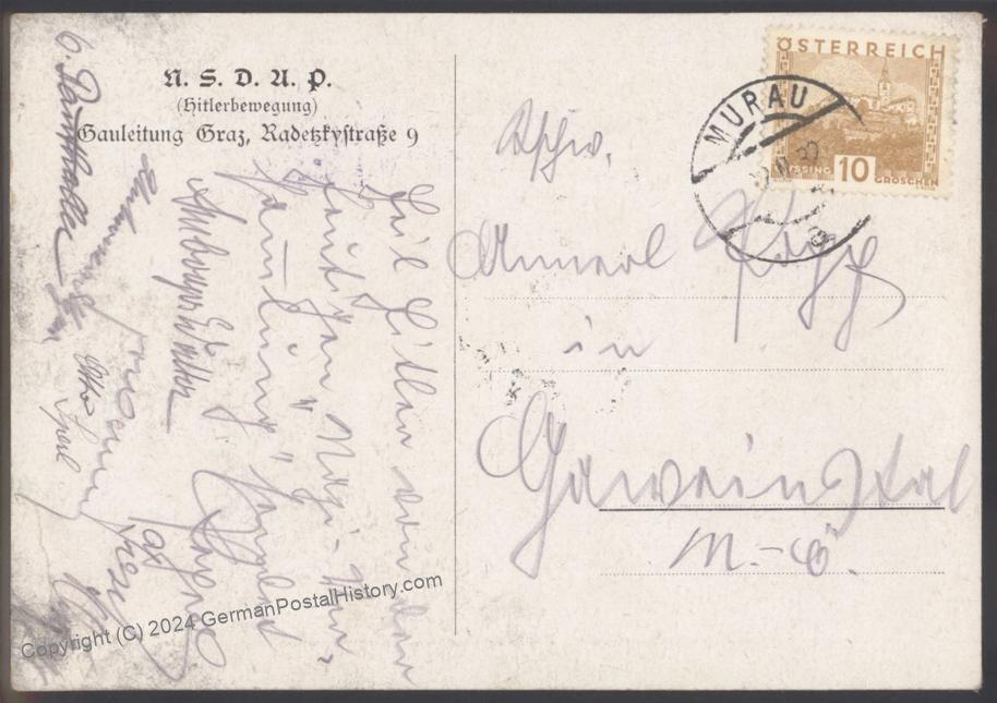 3rd Reich Austria Germany 1932 NSDAP Hitlerbewegung Graz Austria USED ...